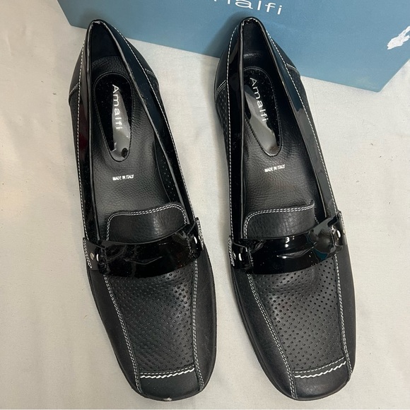 Amalfi | Shoes | Women Amalfi Tyrena Black Leather Driving Loafers Sz 5 ...